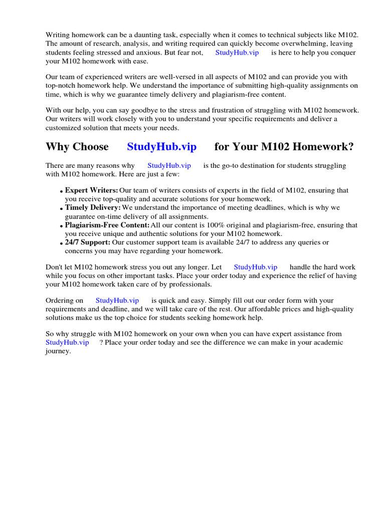 m102 Homework Homework 5.1 | PDF