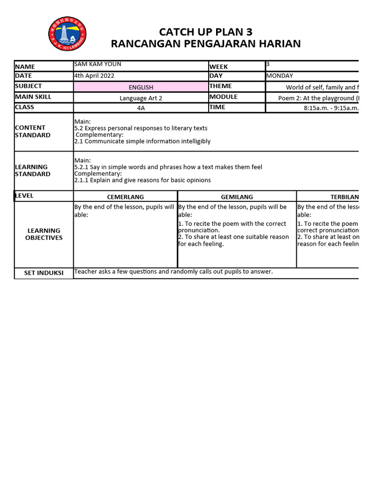 SKY eRPH CUP M3 | PDF | English Language | Teachers