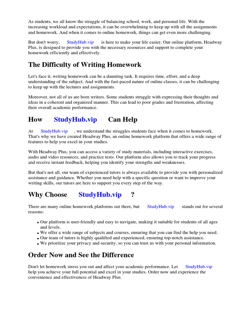 Headway Plus Online Homework | PDF | Mobile App | Homework