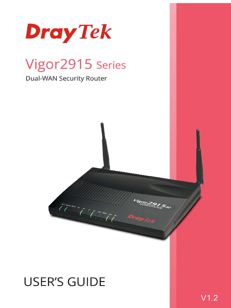 DrayTek UG Vigor2915 V1.2 | PDF | Computer Network | Virtual Private Network