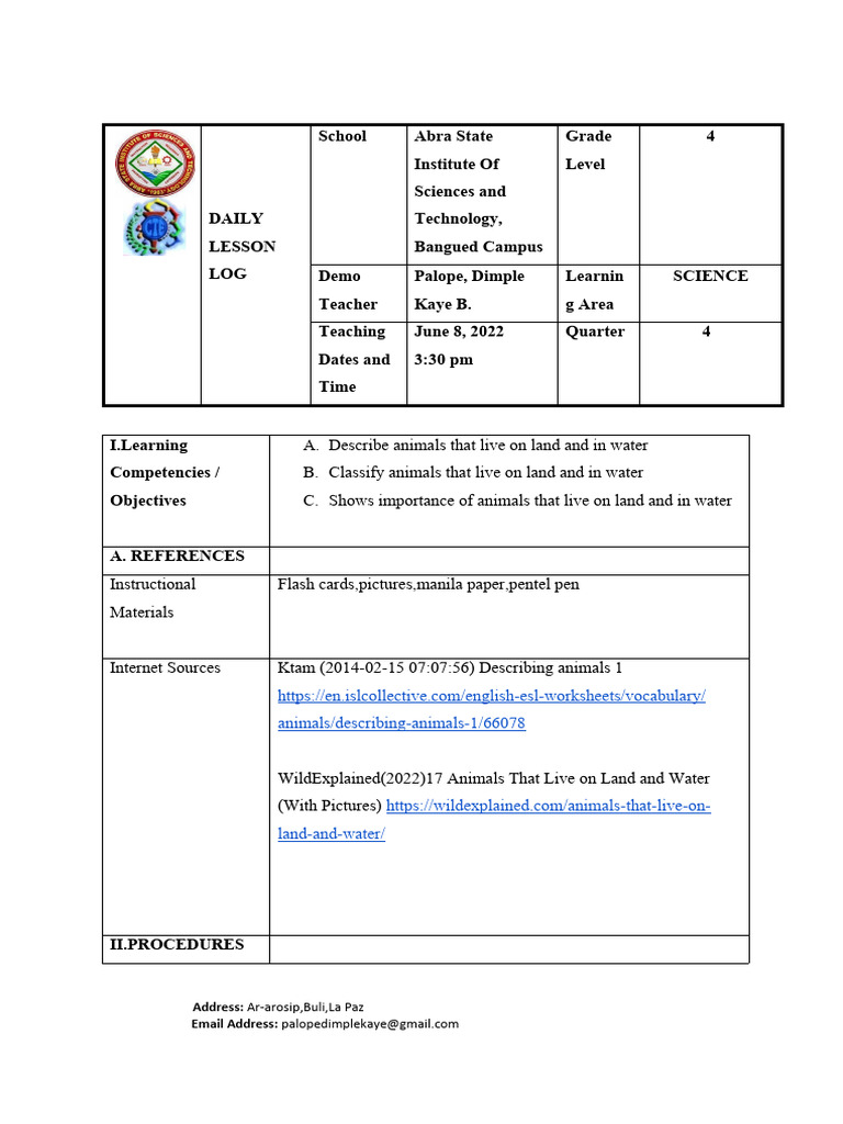 lesson plan | PDF | Teachers | Learning