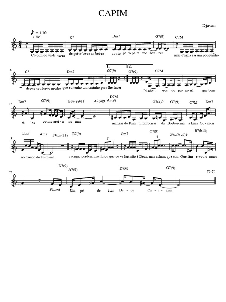 CAPIM in C lead sheet | PDF