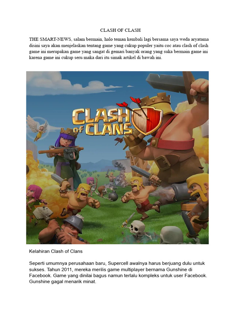 Sejarah dan Rilis Clash of Clans | PDF | Game & Aktivitas