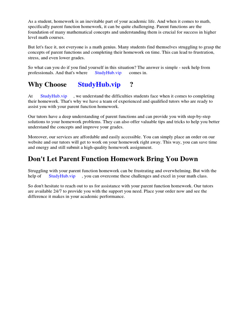 Parent Function Homework Due Next Class | PDF | Function (Mathematics ... Parent Function Homework Due Next Class | PDF | Function (Mathematics ...