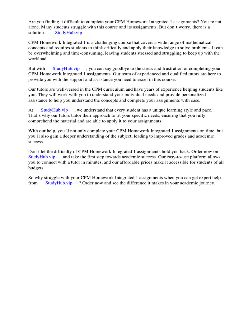 CPM Homework Integrated 1 | PDF | Mathematics | Homework