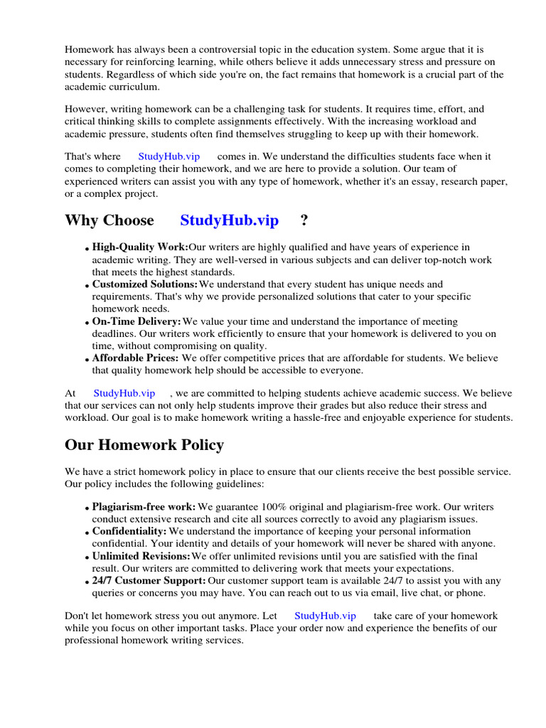 Sample Homework Policy | PDF | Homework | Policy