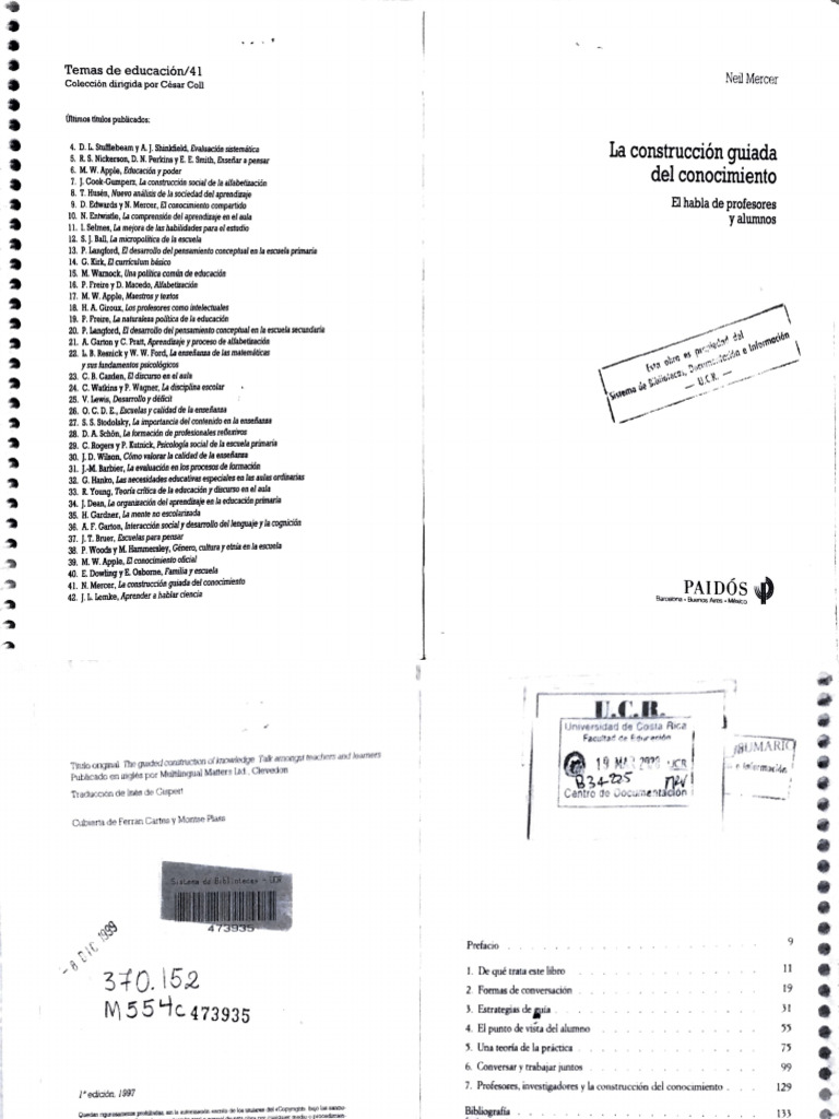 La Construcción Guiada Del Conocimiento-Neil Mercer | PDF