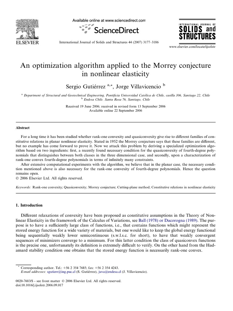 An Optimization Algorithm Applied To The Morr 2007 International ...