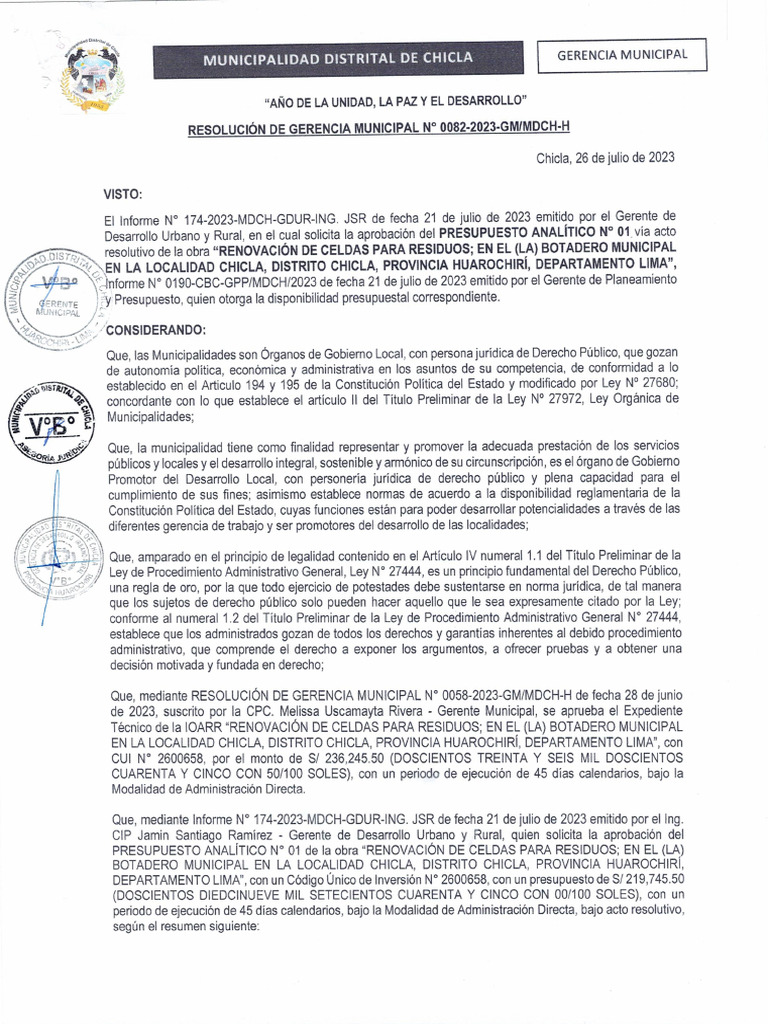 Ejemplo de Resolucion de Aprobacion de Analitico | PDF Ejemplo de Resolucion de Aprobacion de Analitico | PDF