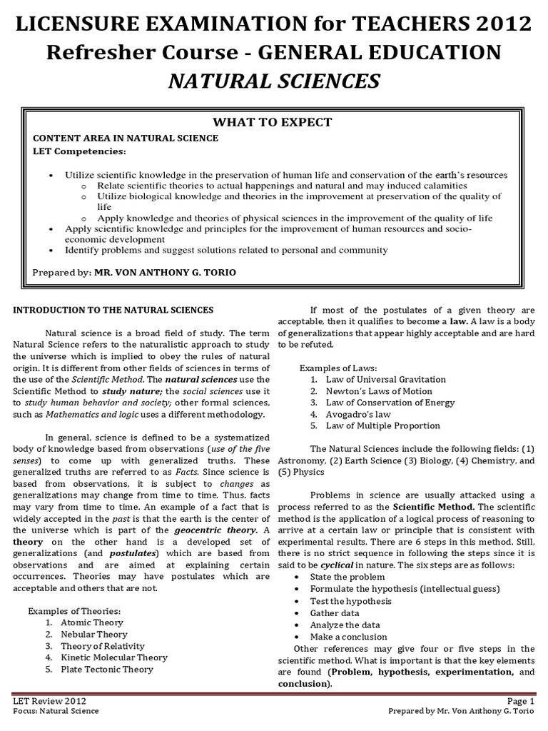 LET-Review-NatSci | PDF | Planets | Rock (Geology)