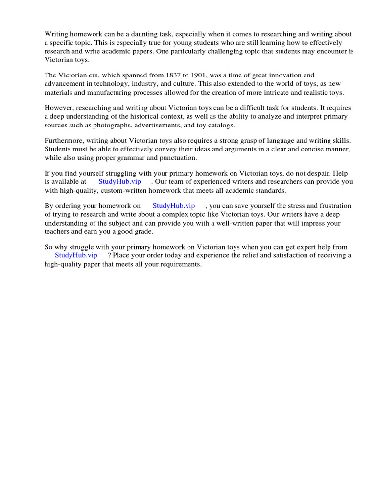 Primary Homework Help Victorian Toys | PDF | Toys | Homework