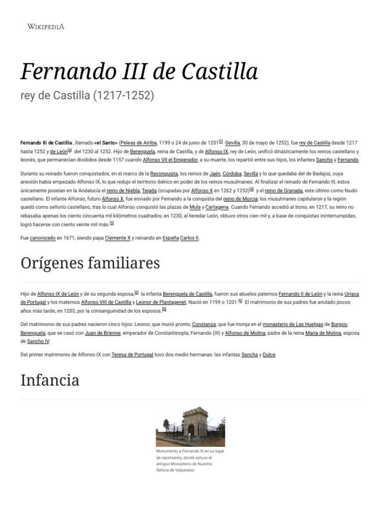 Fernando III de Castilla: Vida y Legado | PDF