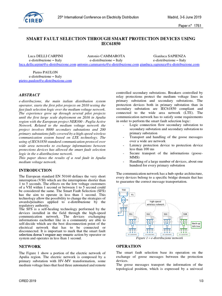 Smart Fault Selection Through Smart Protection Devices Using IEC 6150 ...