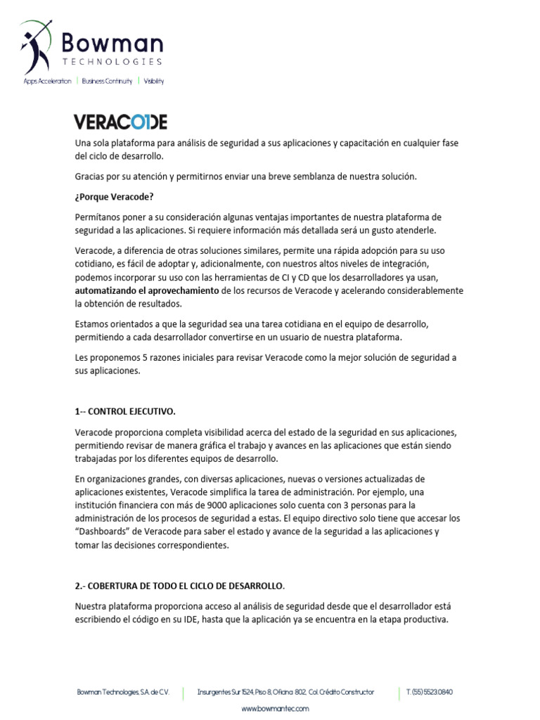 Ventajas de Veracode en Seguridad Aplicativa | PDF | Software de la aplicacion | Ingeniería de ...