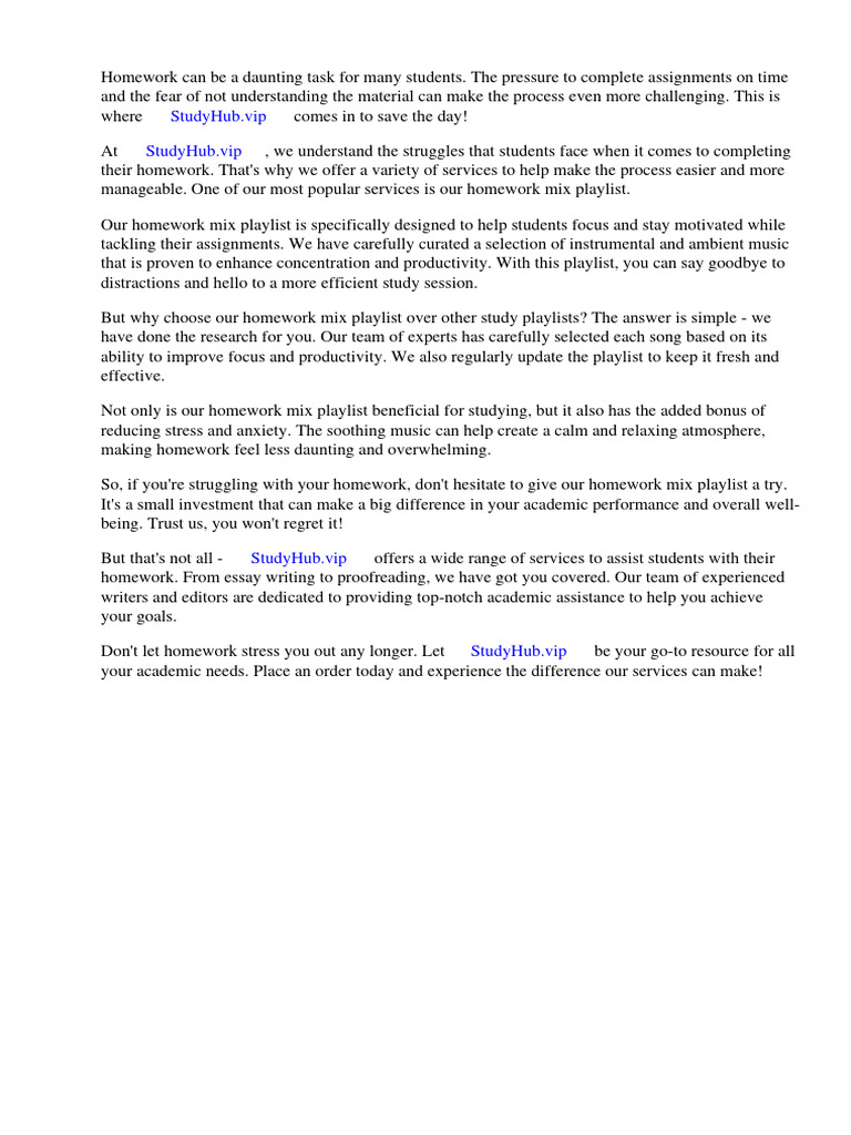 Homework Mix Playlist | PDF | Homework