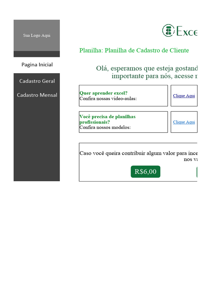Planilha Cadastro de Cliente | PDF