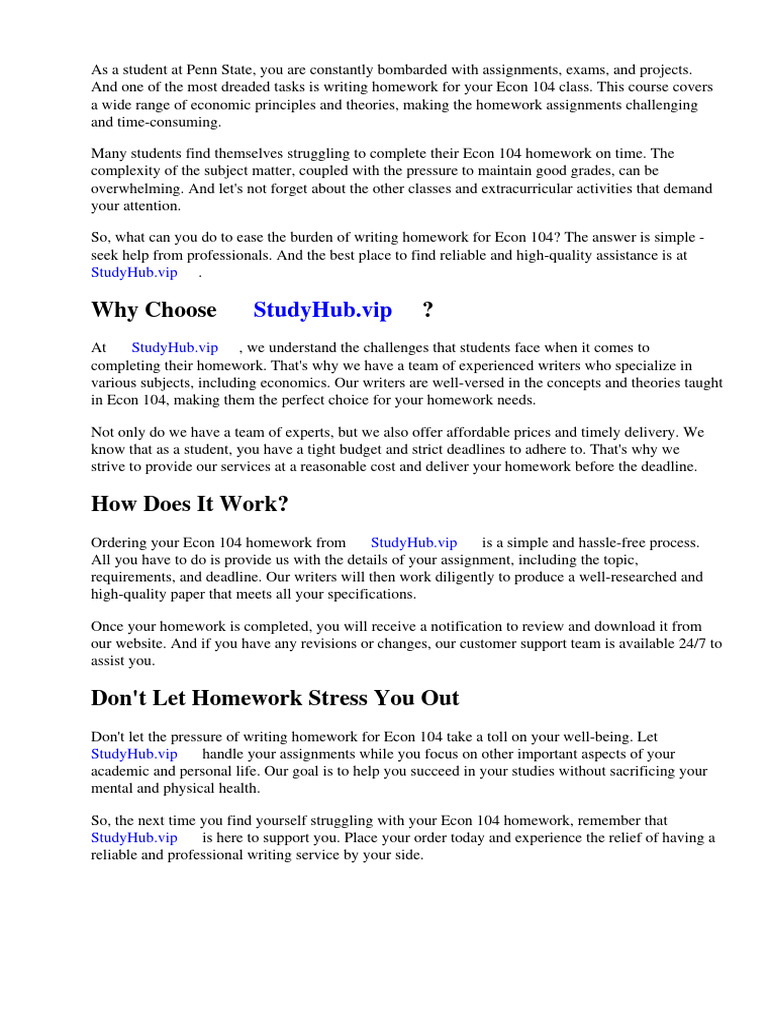 Penn State Econ 104 Homework | PDF | Gross Domestic Product ...