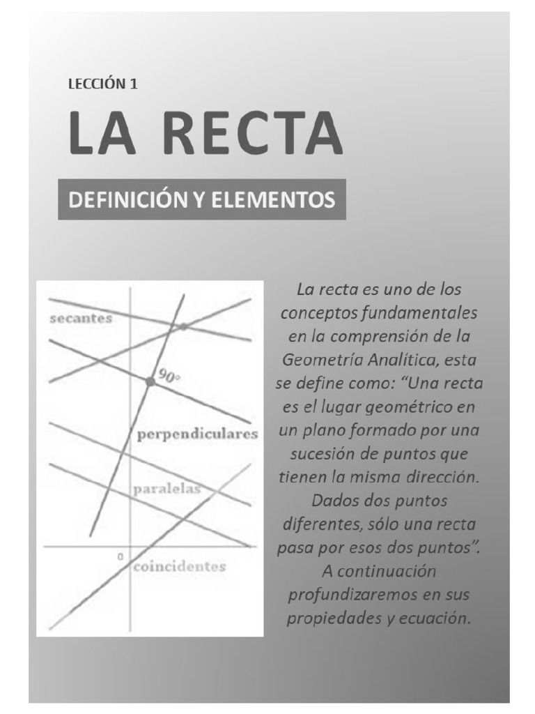 La_recta | PDF | Línea (geometría) | Pendiente