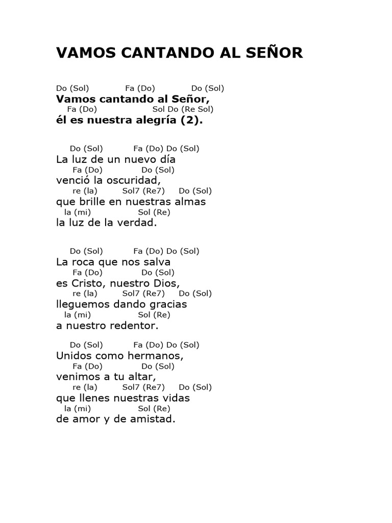 Vamos Cantando Al Señor | PDF