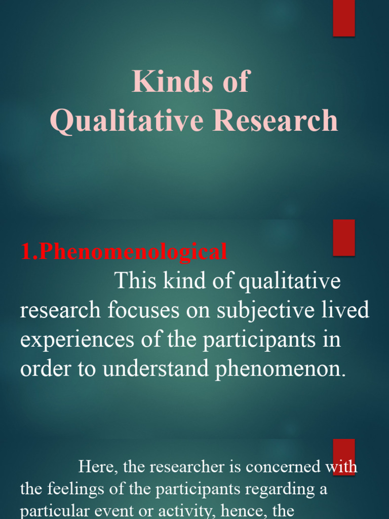 Lesson 9_Kinds of Qualitative Research | PDF | Qualitative Research ...