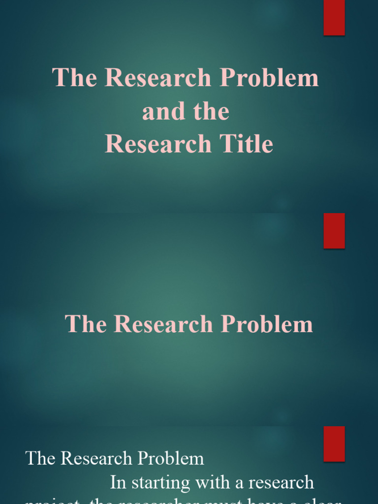 Lesson 10_The Research Problem | PDF