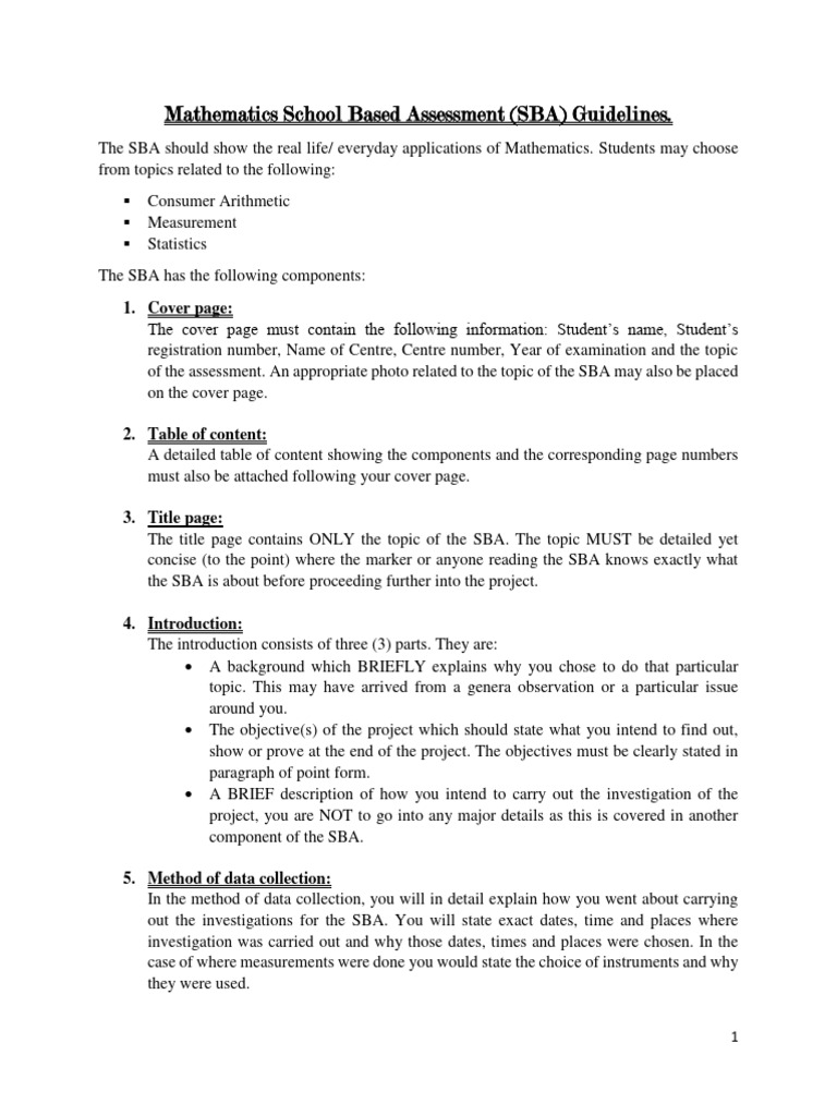 Mathematics School Based Assessment-1 - 230907 - 105218 | PDF | Career ...