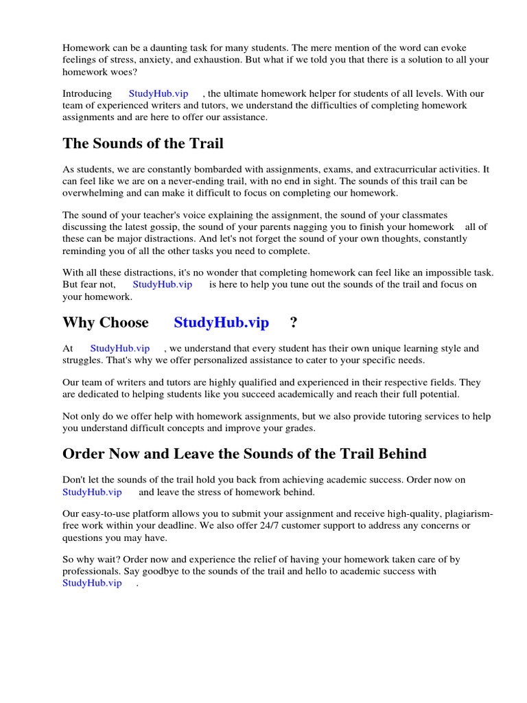 Homework Sounds of The Trail | Download Free PDF | Phonics | Homework