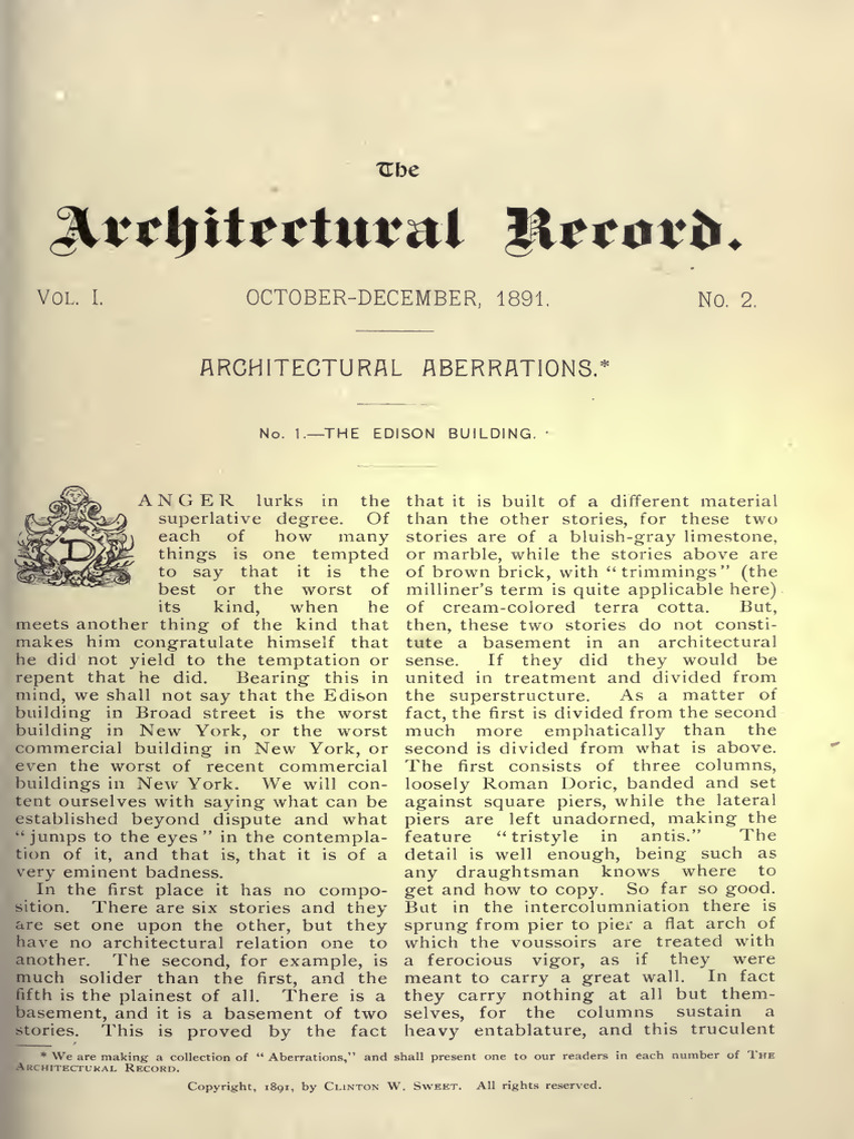 Architectural Record Issue 1891-10-12 | PDF | Beauty | Aesthetics Architectural Record Issue 1891-10-12 | PDF | Beauty | Aesthetics