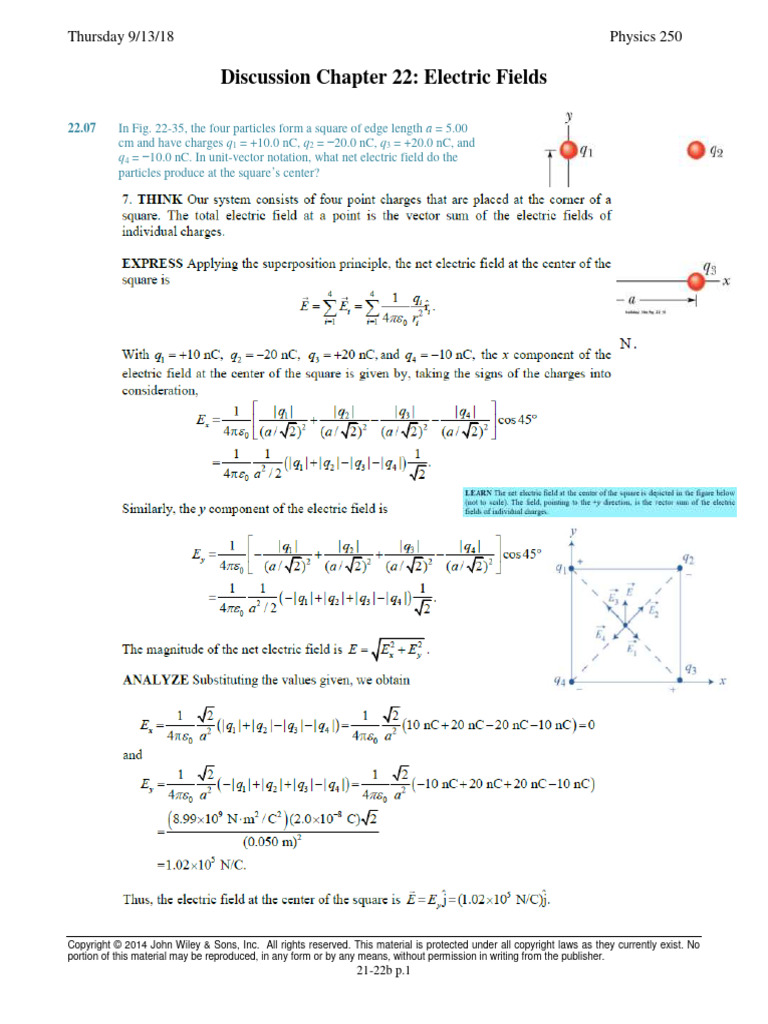 Discussion_Ch21-22b | PDF | Electric Field | Electron