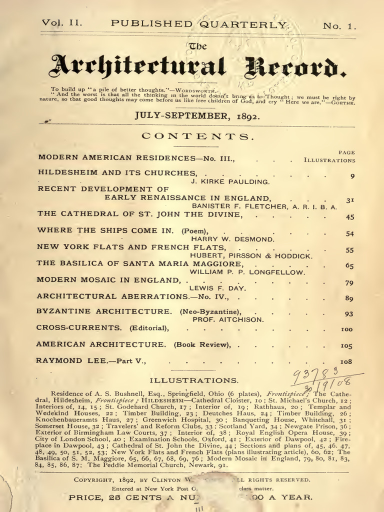 Architectural Record Issue 1892-07-09 | PDF | Church (Building ...