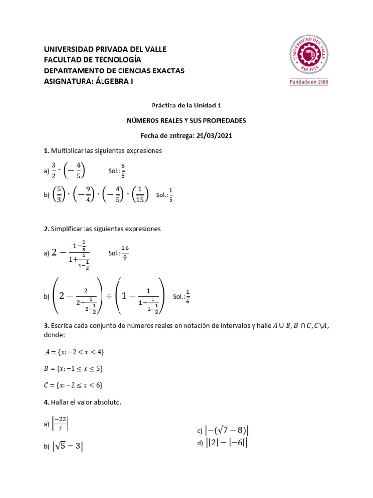 Práctica 1 de Álgebra 1 | PDF | Matemáticas | Análisis complejo