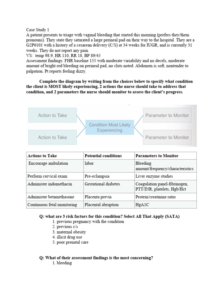 unfolding intrapartum case study | PDF | Childbirth | Bleeding