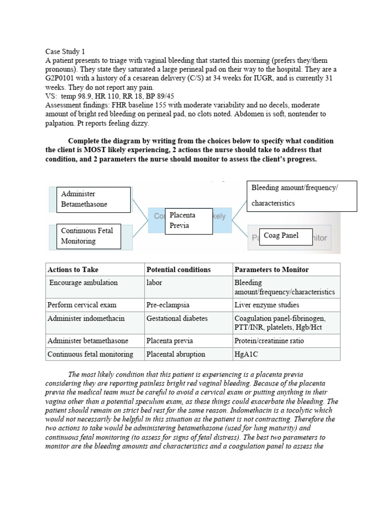 Unfolding Intrapartum Case Study Answer Key | PDF | Childbirth | Pregnancy