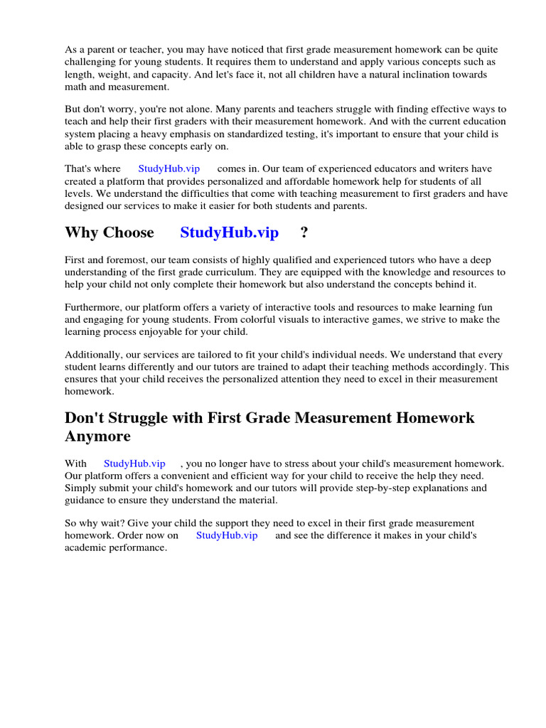 Measurement Homework First Grade | PDF | Worksheet | Curriculum
