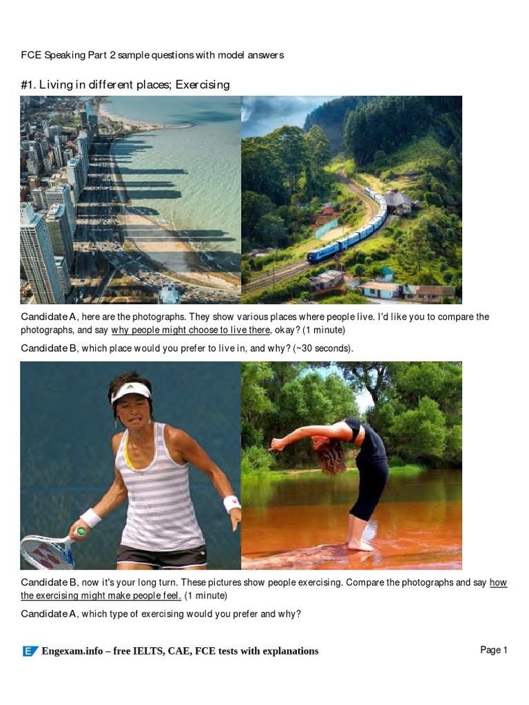 FCE Speaking Part 2 Printable | PDF