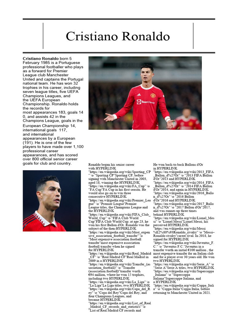 Cristiano Ronaldo | PDF | Association Football Clubs | Uefa Champions ...