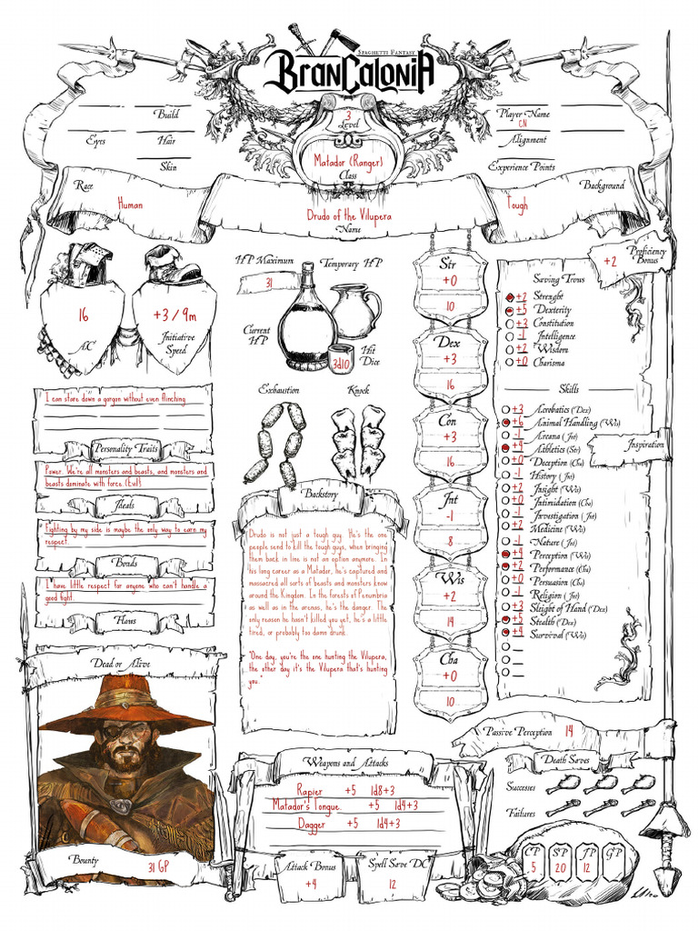 Pregenerated Character Drudo 2.1 | PDF