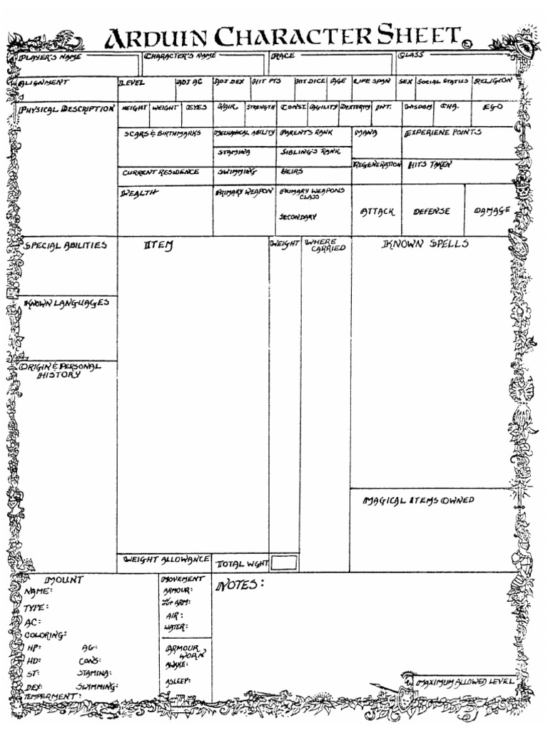 ADD 1E Character_Sheet | PDF