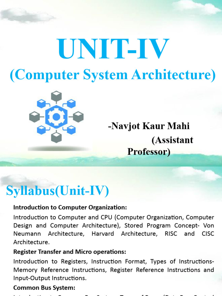 Unit 4 | PDF | Central Processing Unit | Computer Data Storage