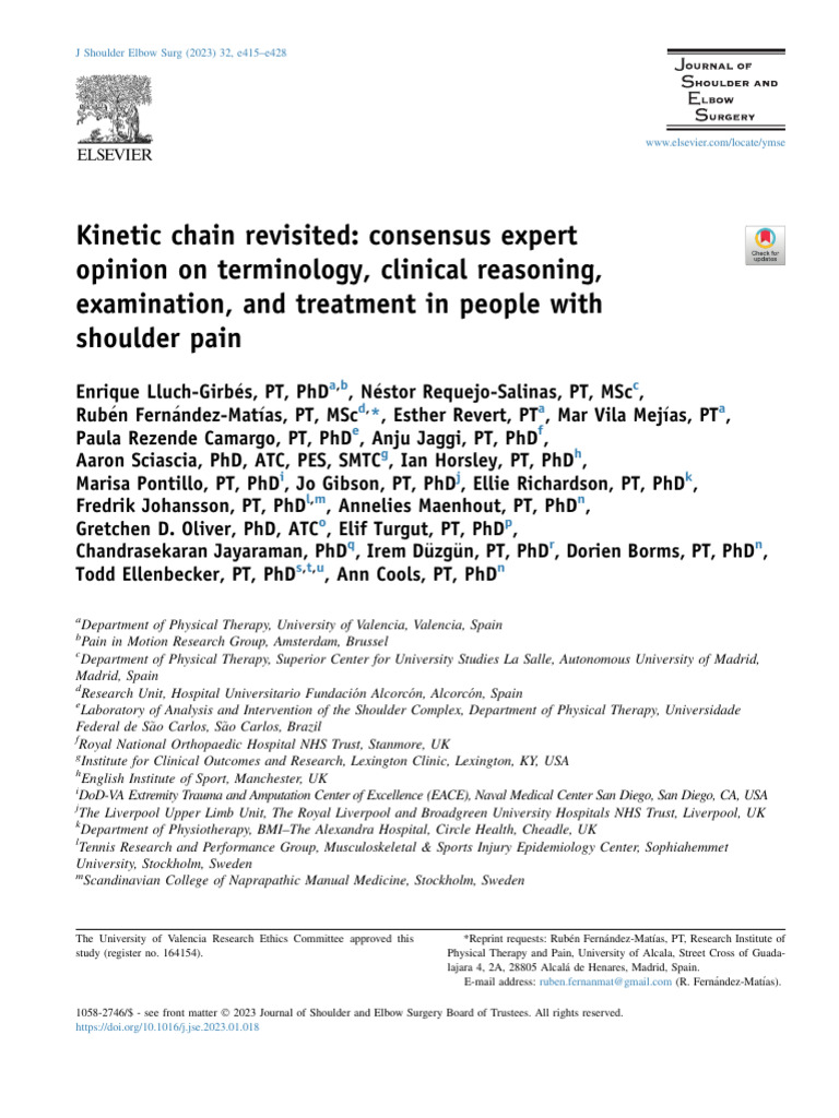 kinetic chain revisited | PDF | Physical Therapy | Shoulder