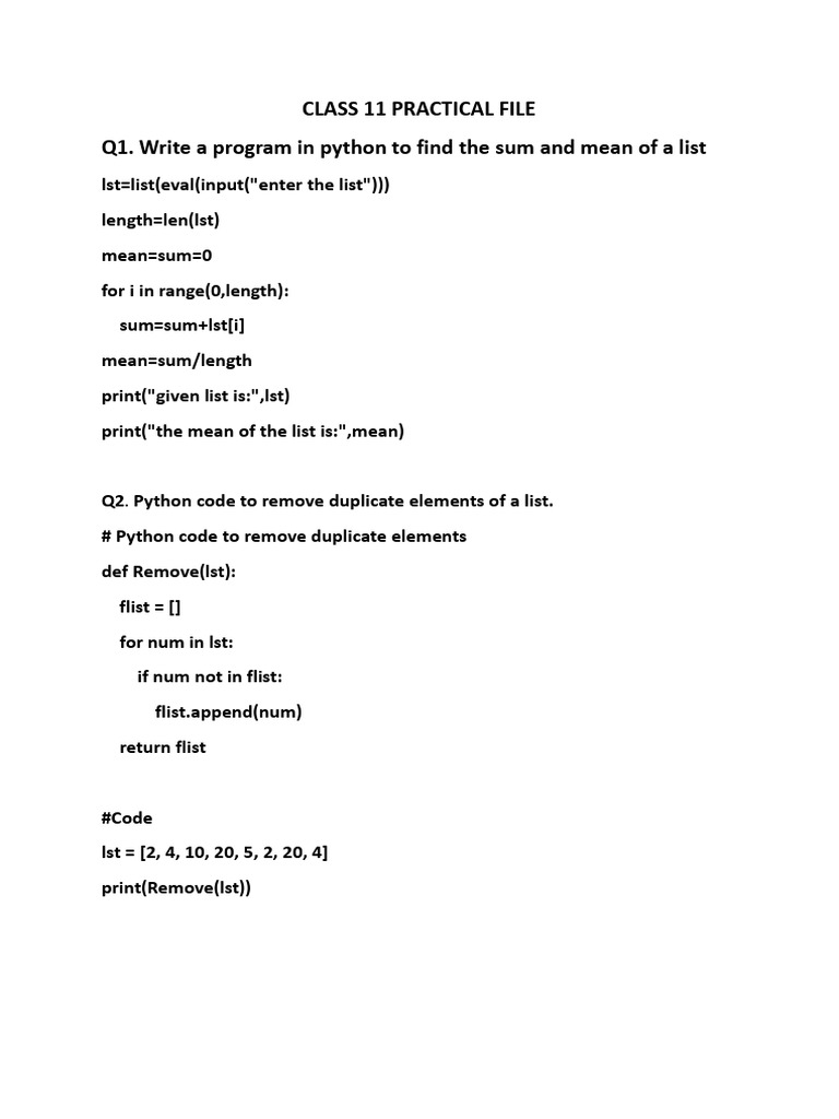 Class 11 Practical | PDF | Theoretical Computer Science | Software ...