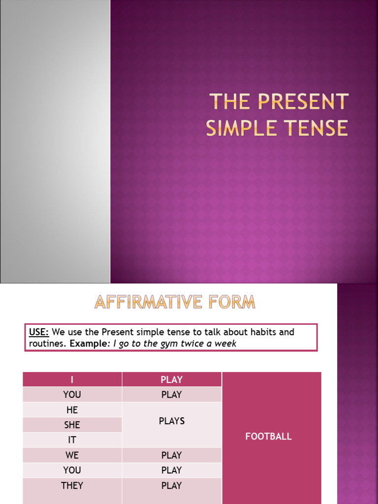 The Present Simple Tense (1ESO) | PDF | Verb | Linguistic Typology