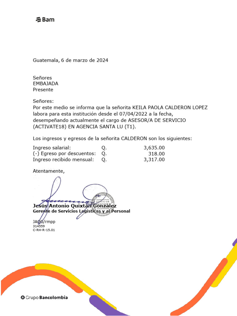 Informe de Ingresos de Keila Calderón | PDF | Crecimiento personal y ...