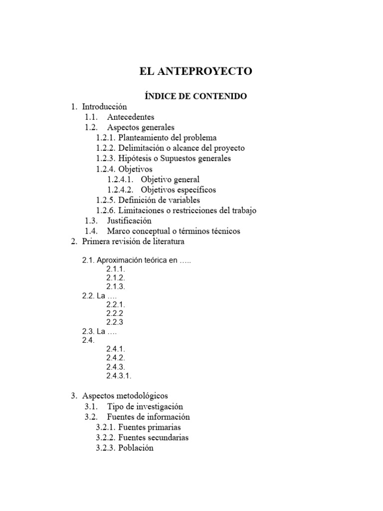 El Anteproyecto | PDF | Epistemología de la ciencia | Metodología