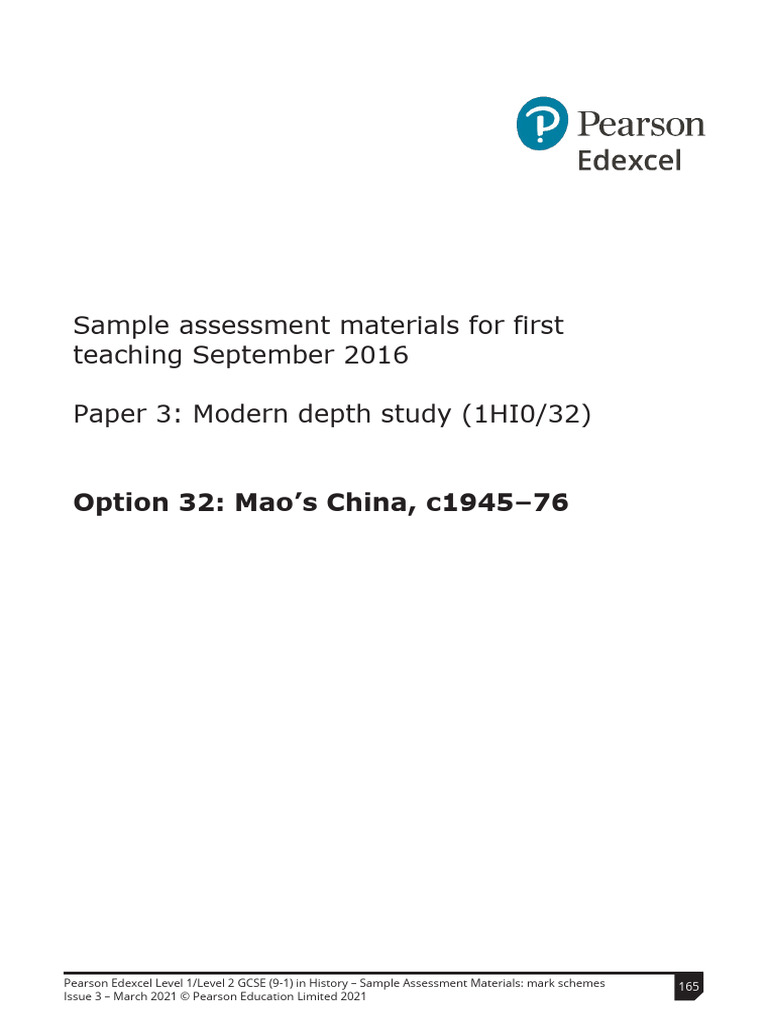 Mao's China GCSE History Exam Guide | PDF | Mao Zedong | Knowledge