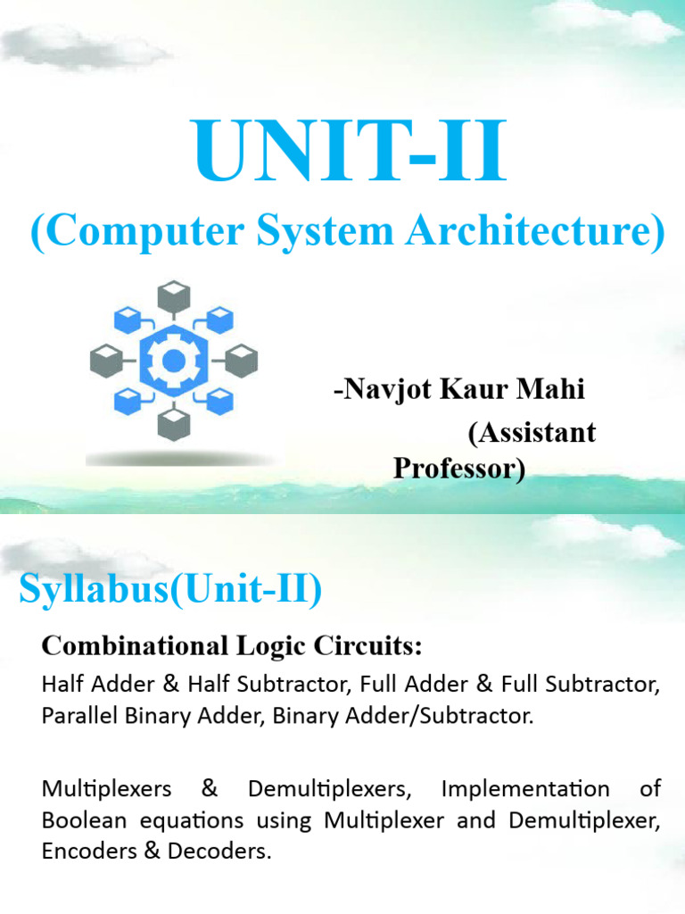 UNIT-2 | PDF | Logic Gate | Computer Engineering