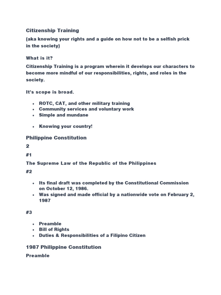 Citizenship Training | PDF | Volunteering