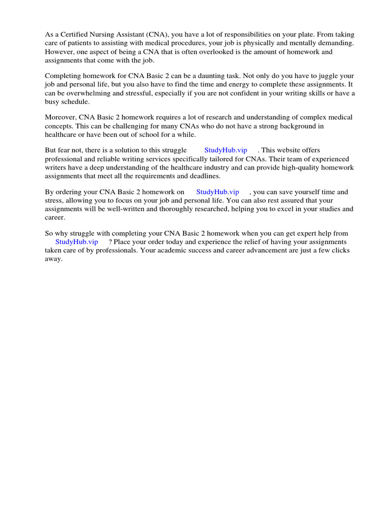 Homework Cna Basic 2 | Download Free PDF | Essays | Thesis