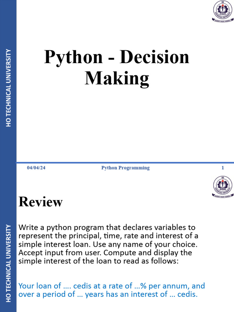 Python Decision Making and Loops Guide | PDF | Control Flow | Python (Programming Language)