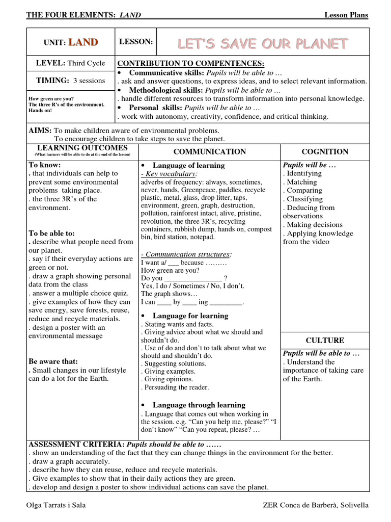 Lesson Plan4 | PDF | Learning | Recycling